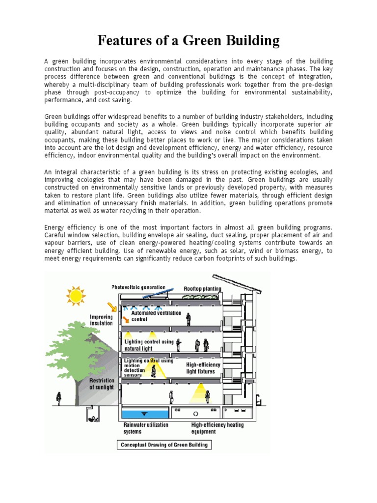 Features of A Green Building | PDF | Green Building | Natural Environment