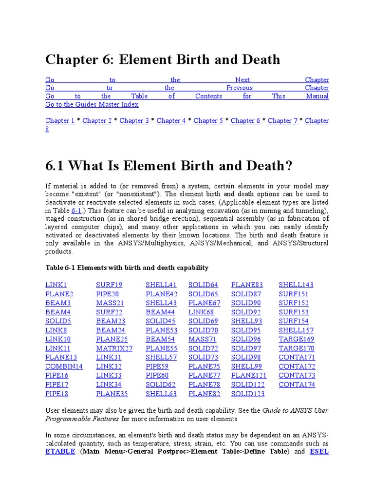 Element Birth and Death in ANSYS | PDF | Deformation (Mechanics ...
