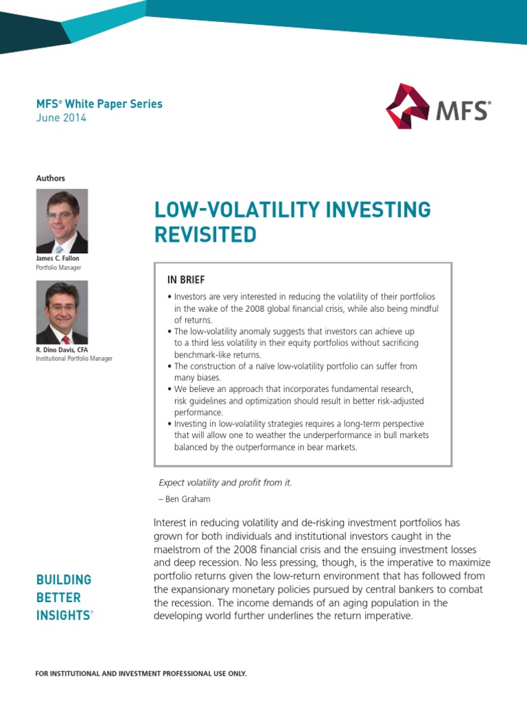 Strategies LOW VOLATILITY | PDF | Beta (Finance) | Diversification ...