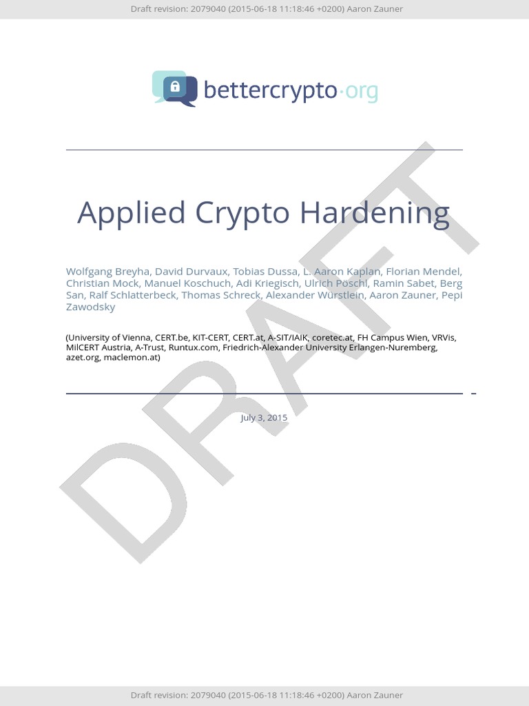 Applied Crypto Hardening | PDF | Transport Layer Security | Secure Shell