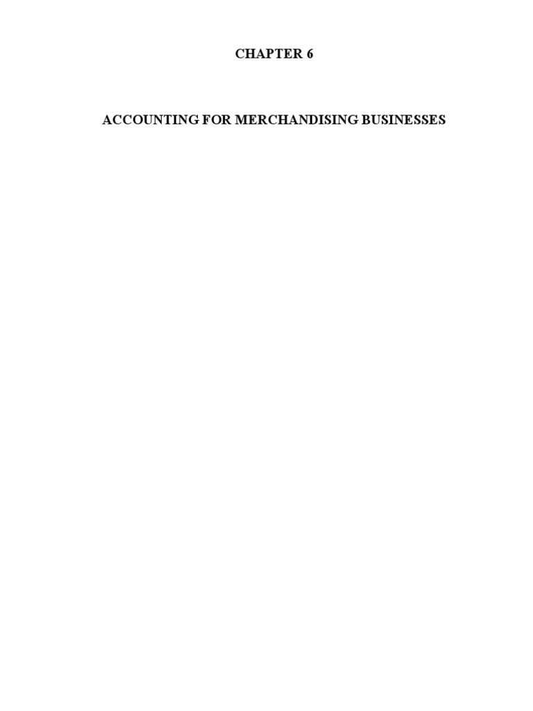 Accounting For Merchandising Operations - Chapter 6 Test Questions ...