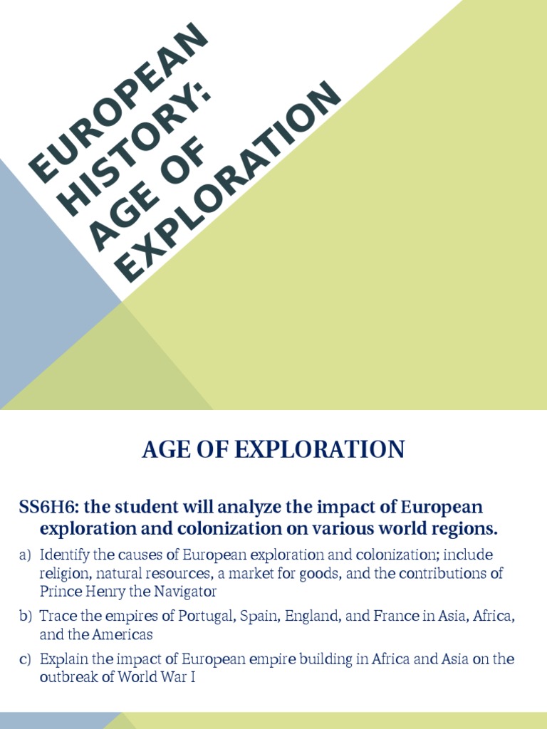 Causes and Impacts of European Exploration | PDF | Age Of Discovery ...