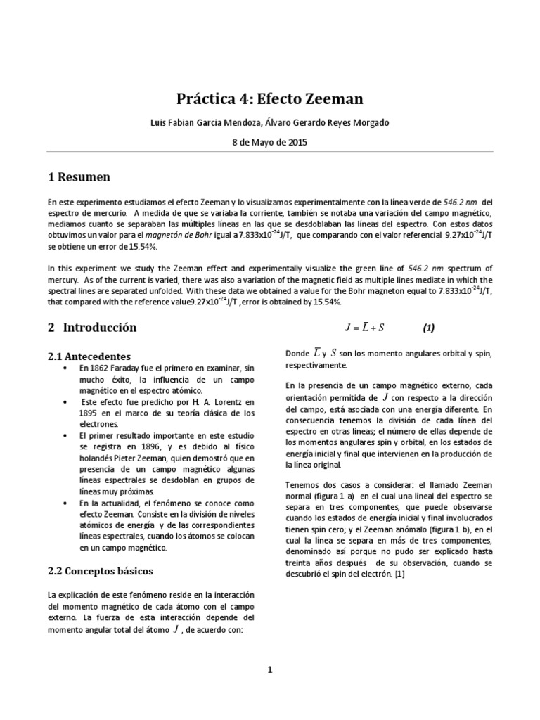 Practica Efecto Zeeman | PDF | Polarización (ondas) | Ligero