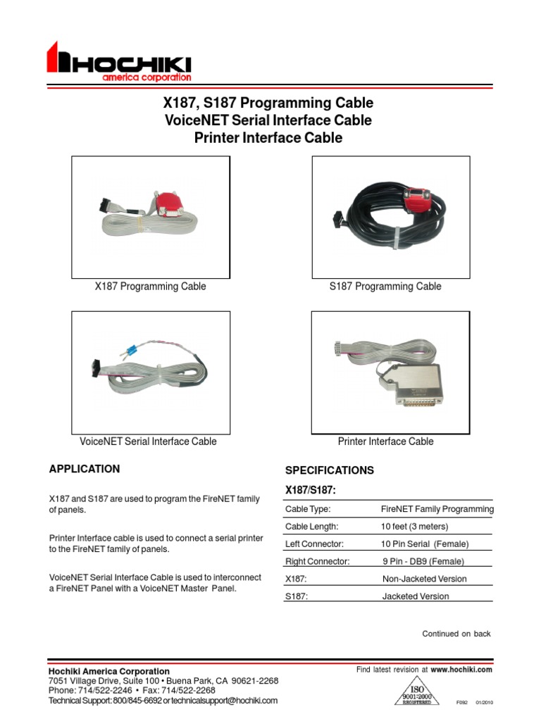 X187, S187 Programming Cable Voicenet Serial Interface Cable Printer ...
