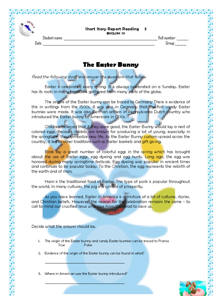 The Easter Bunny: Short Story Report Reading 3 | PDF | Languages