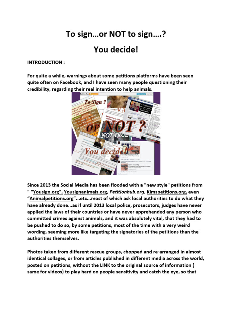 To Sign or NOT To Sign Some Petitions ? | PDF | Domain Name Registrar ...