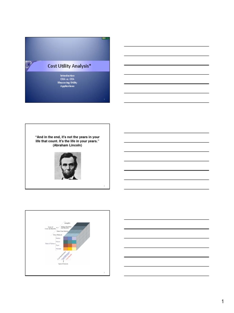 CUA Cost Utility Analysis | PDF | Diseases And Disorders | Health Care