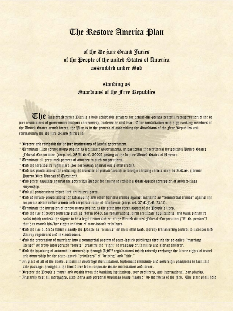 Restoring America Plan | PDF | Government | Justice