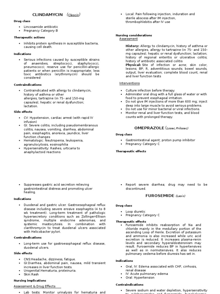 Clindamycin (: Drug Class | PDF | Self-Improvement | Wellness