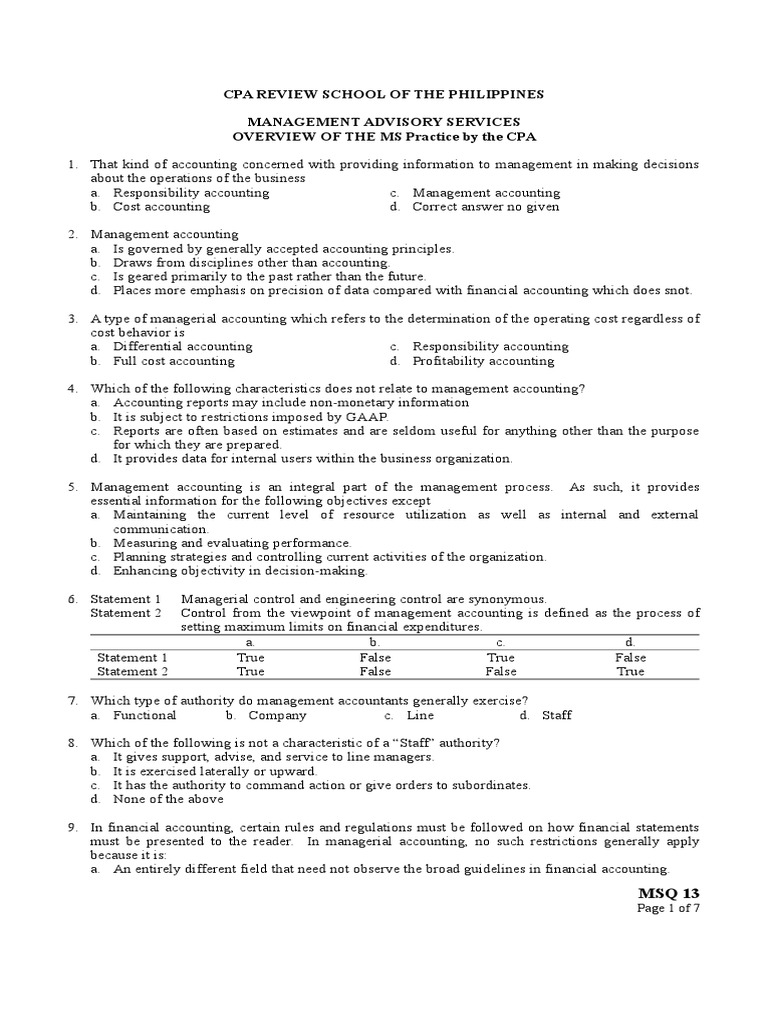 MSQ-13 - Overview of The MS Practice by The CPA | PDF | Certified ...