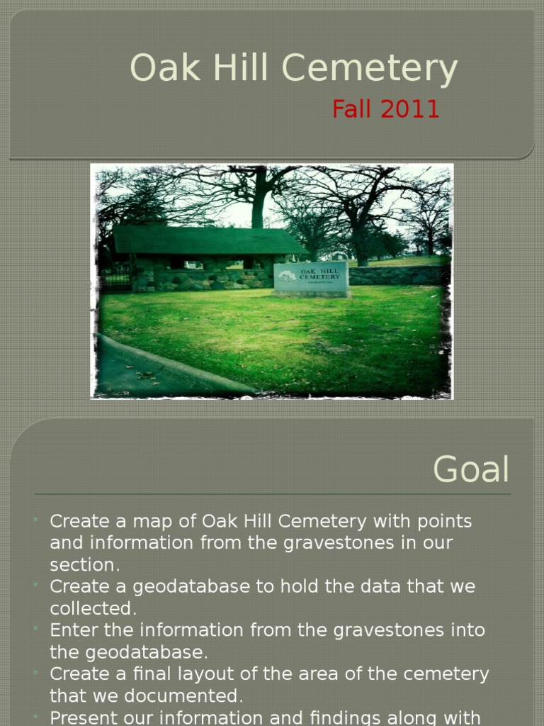 Oak Hill Cemetery Mapping Project | PDF