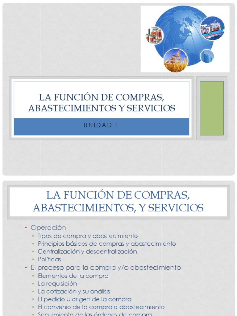 Unidad 1.Abastecimiento y adquisiciones-La función de compras, abastecimientos y servicios.pdf ...