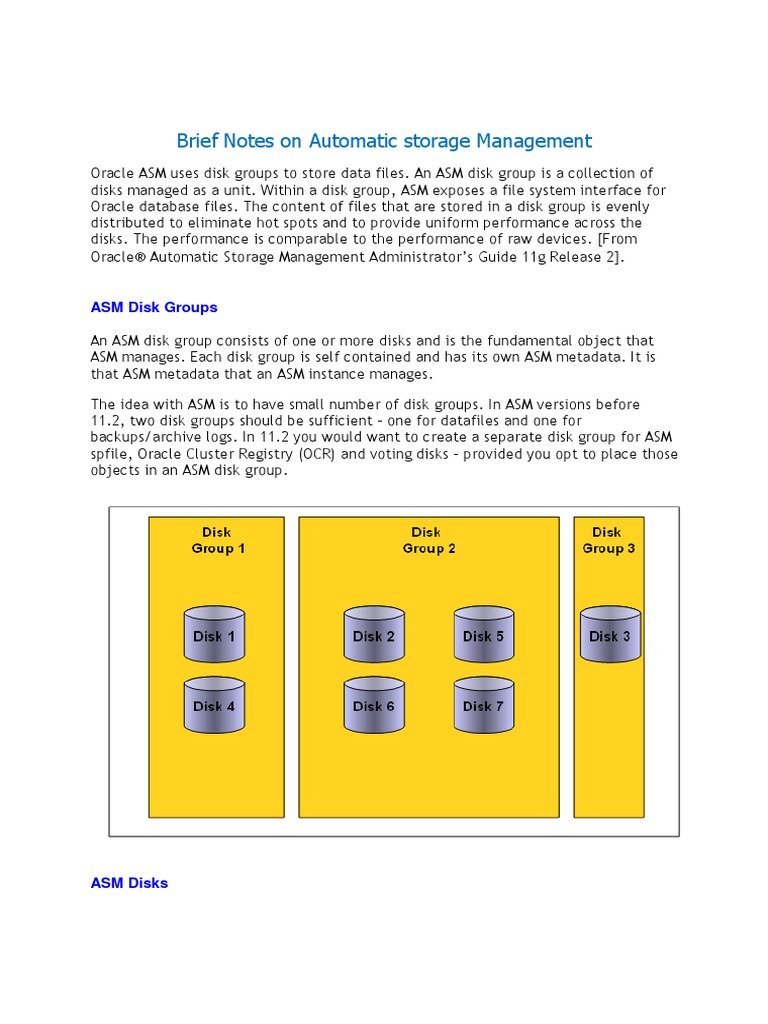 Automatic Storage Management | PDF | File System | Computer File