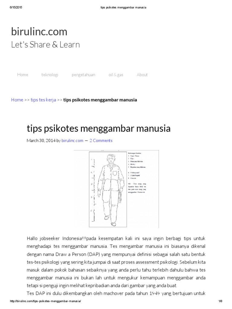 Tips Psikotes Menggambar Manusia | PDF