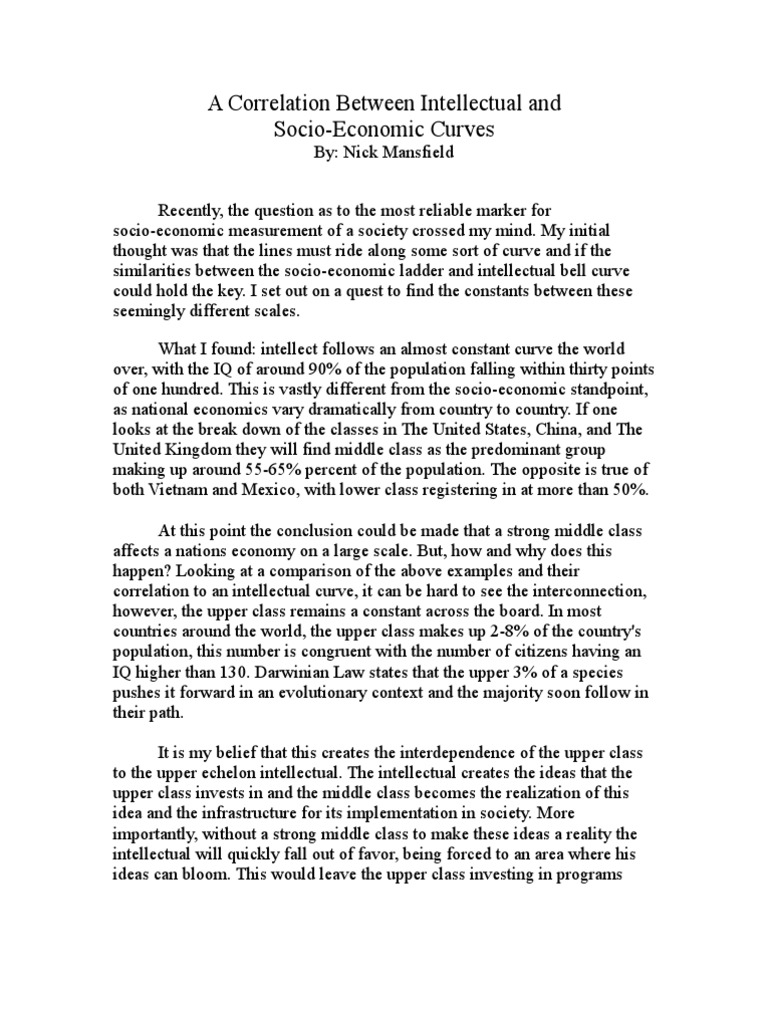 Correlation | PDF | Intelligence Quotient | Middle Class