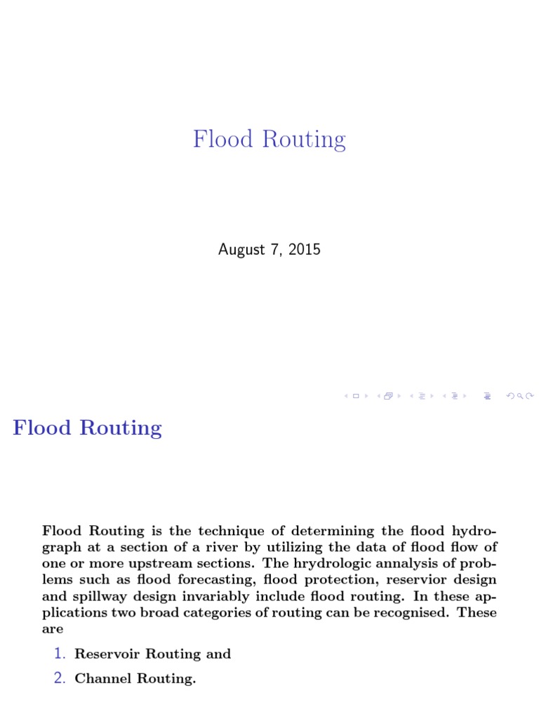 Flood Routing | PDF | Continuum Mechanics | Hydrology
