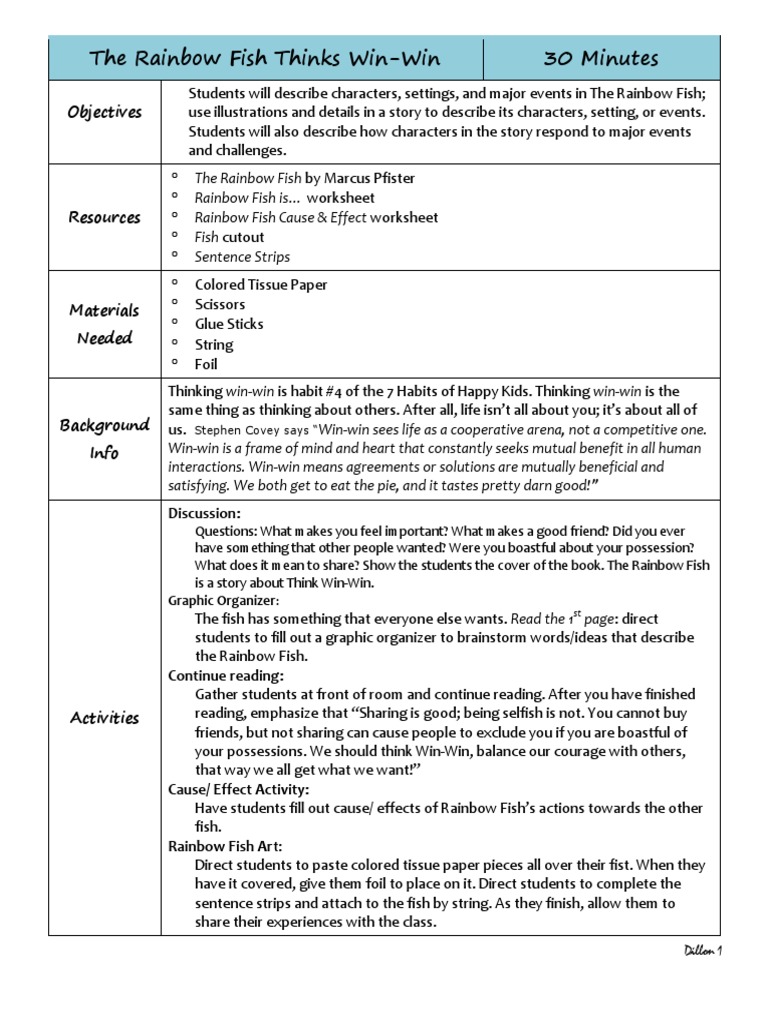 The Rainbow Fish | PDF