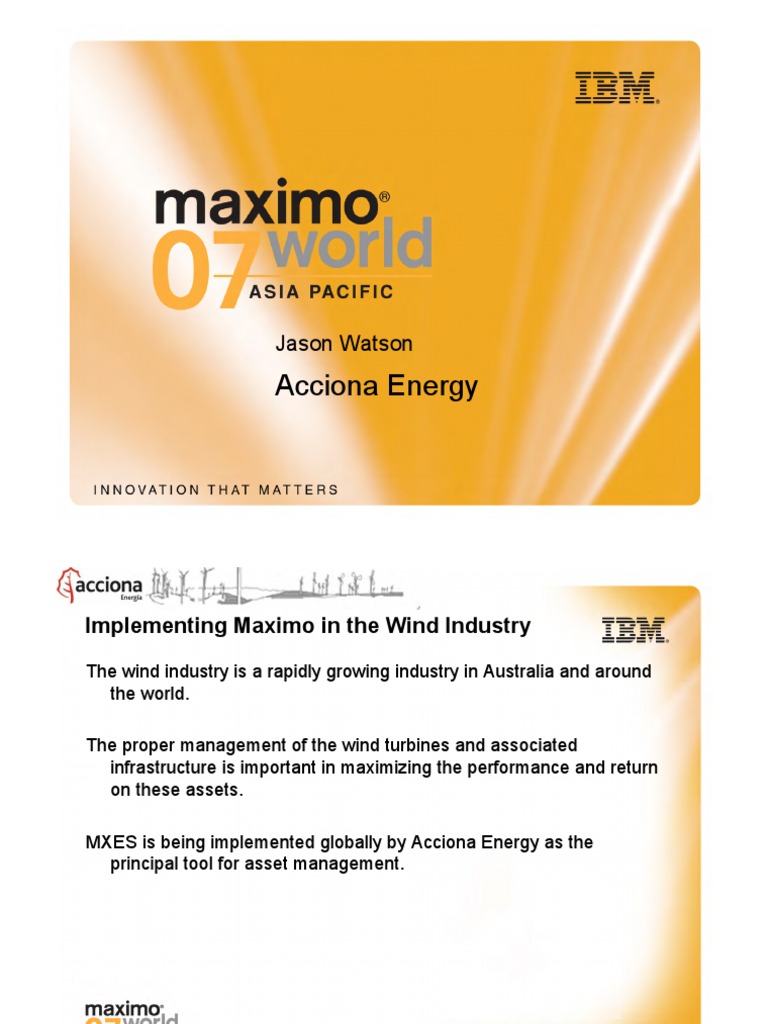 Managing Resources Maximo | PDF | Wind Power | Wind Turbine
