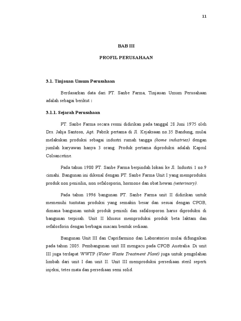 Struktur Organisasi Sanbe Farma | PDF