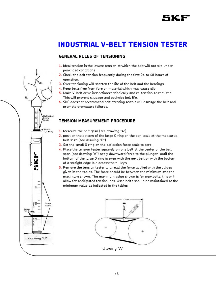SKF Industrial V Belt Tension Tester | PDF | Belt (Mechanical ...