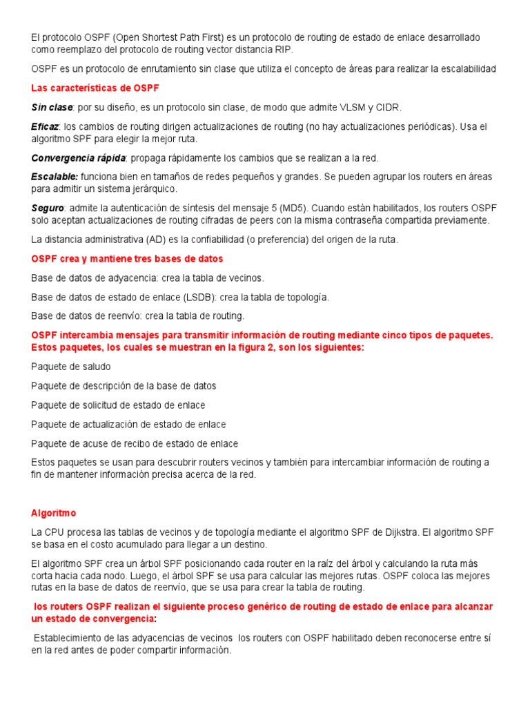 El Protocolo OSPF | PDF | Enrutador (Computación) | Yo Pv6