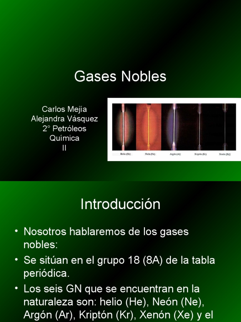 Gases Nobles | PDF | Ingeniería de Procesos Químicos | Tabla periódica