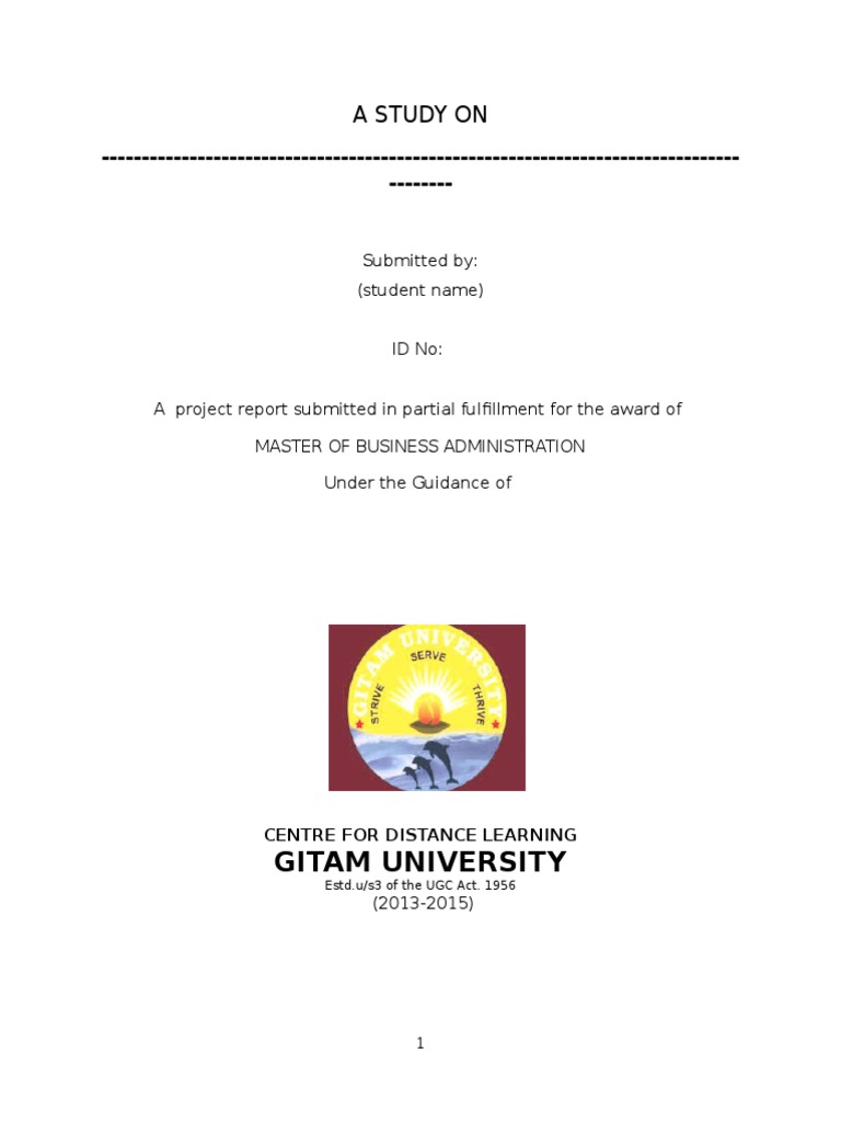 MBA Project Report Submission Guide | PDF | Business