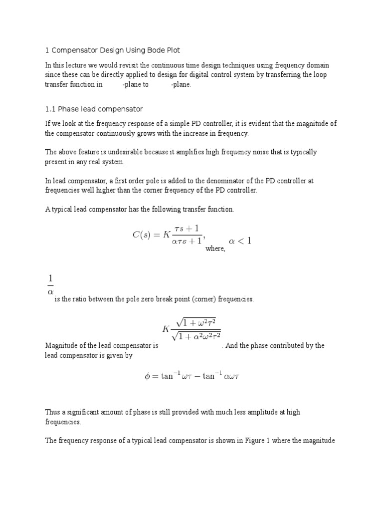 Compensator Design Using Bode Plot | PDF | Telecommunications Engineering | Electrical Engineering