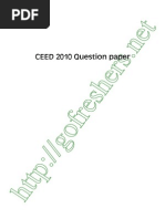 CEED 2014 Exam Question Paper with Answers Pdf | Drawing | Waste