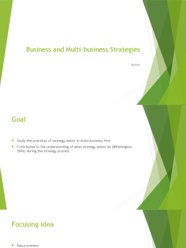 Multi-Business Strategy Practices | PDF