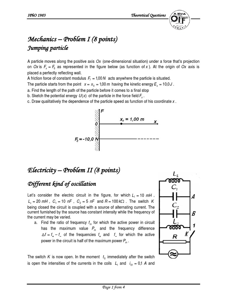 IPhO 1983 Theoretical Physics Problems | PDF | Photon | Electron