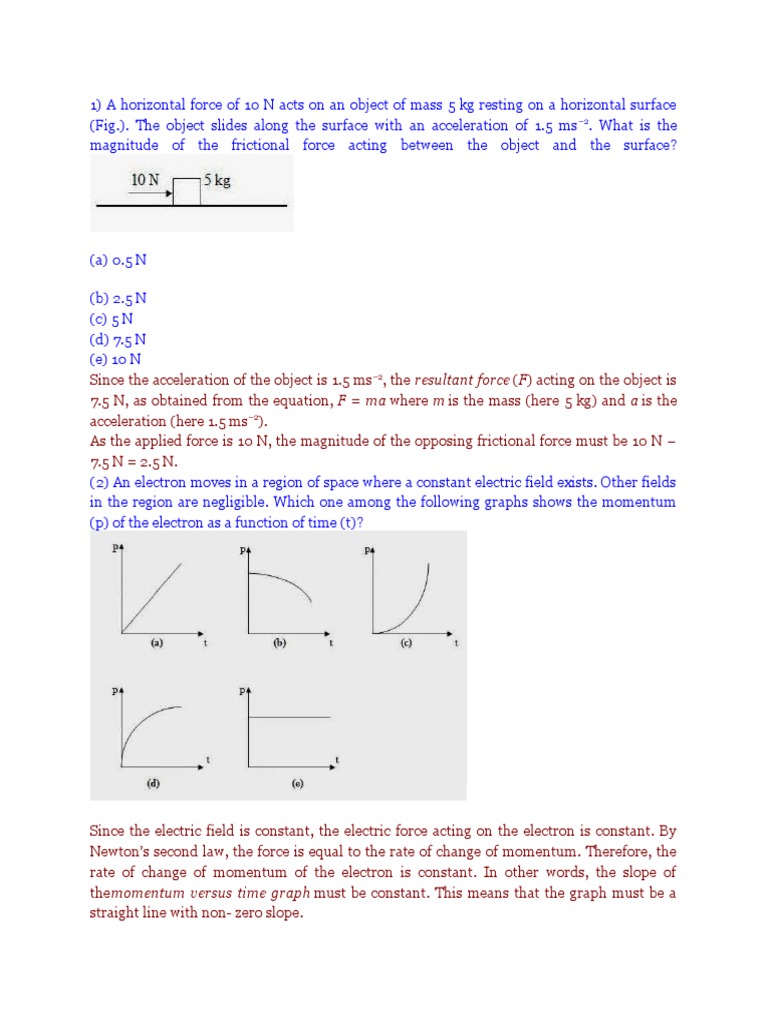 Physics MCQ | Download Free PDF | Angular Momentum | Force