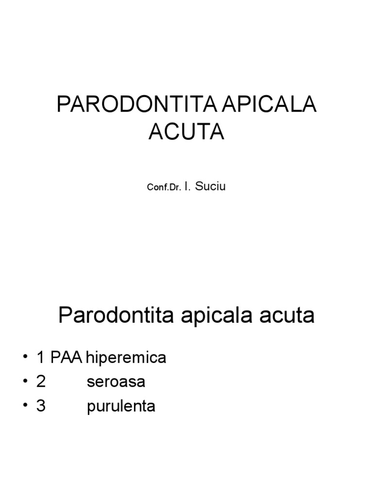 Parodontitele Apicale Acute | PDF