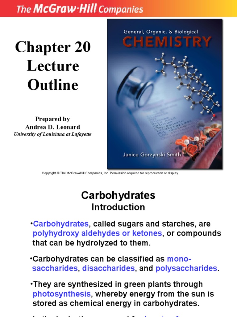 Outline: Prepared by Andrea D. Leonard | PDF | Carbohydrates | Glucose