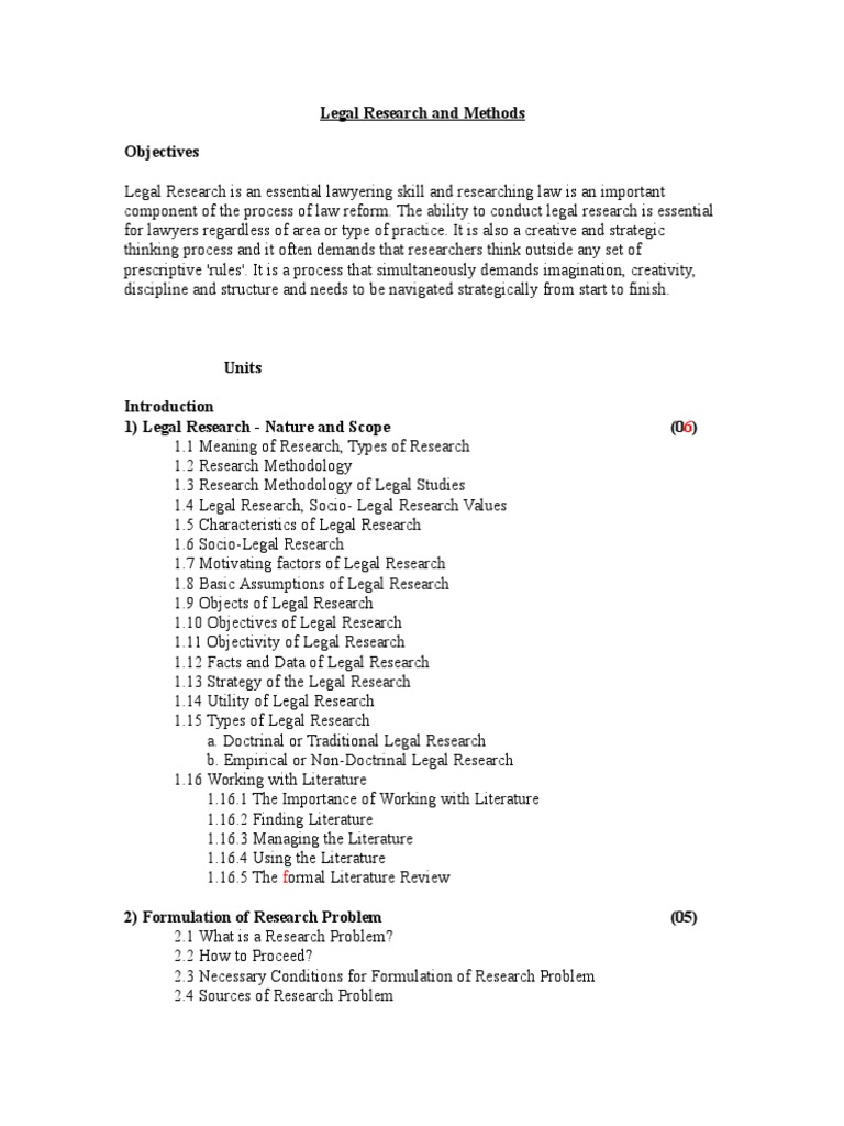 Legal Research Methodology Overview | PDF | Sampling (Statistics ...