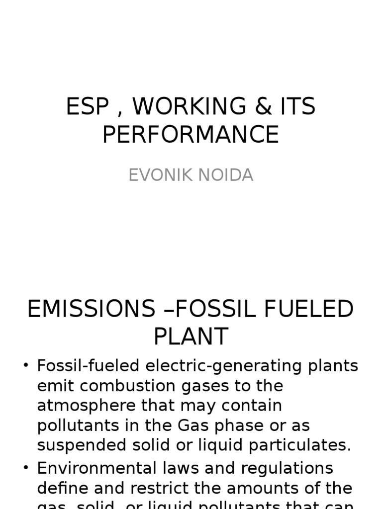Esp, Working & Its Performance | PDF | Chemistry | Nature