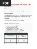 MV Cable Sizing Calculation Excel | PDF