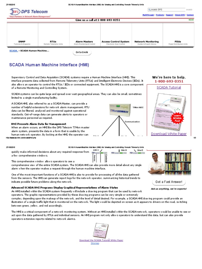 SCADA Human Machine Interface (HMI) For Viewing and Controlling Remote ...