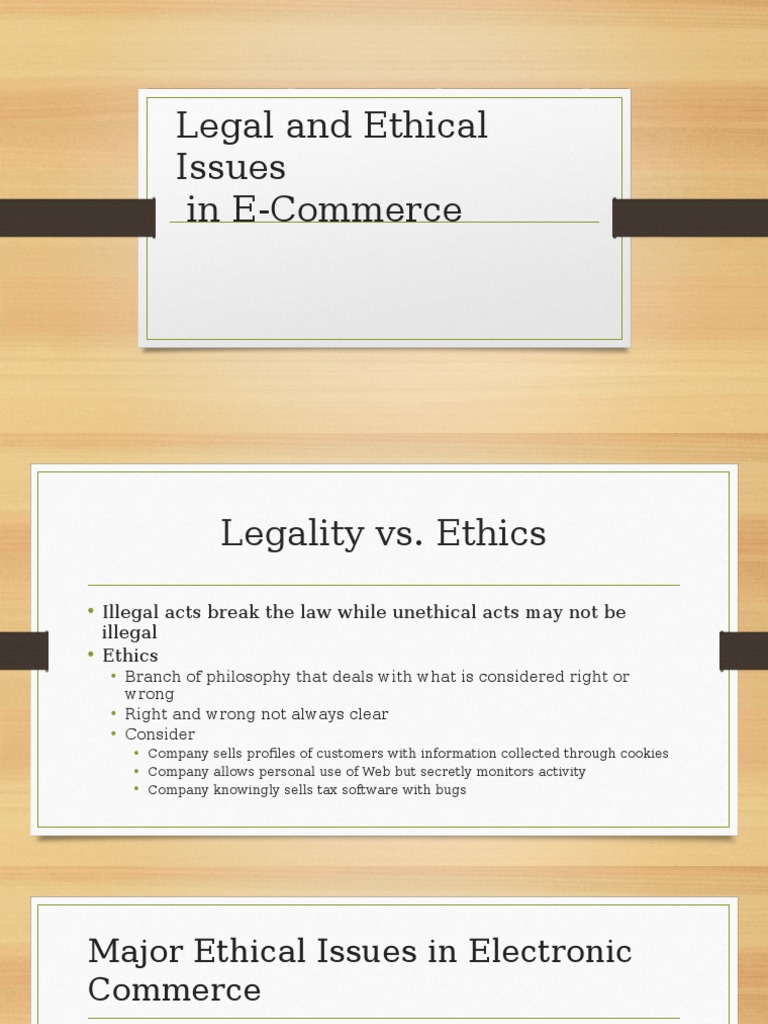 Legal and Ethical Issues in E-Commerce | PDF