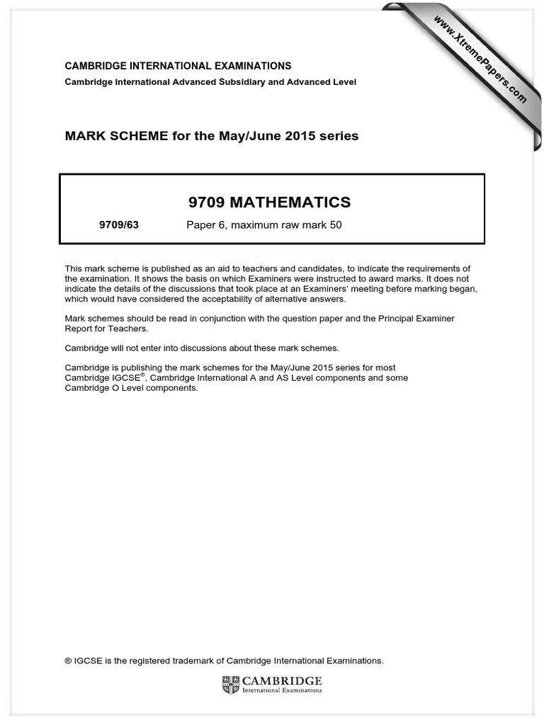 A Levels Statistics 1 Marking Scheme /63 | PDF | Test (Assessment ...