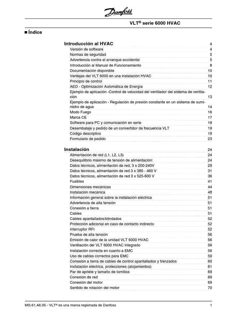 Danfoss VLT 6000 Hvac | PDF | Hvac | Relé