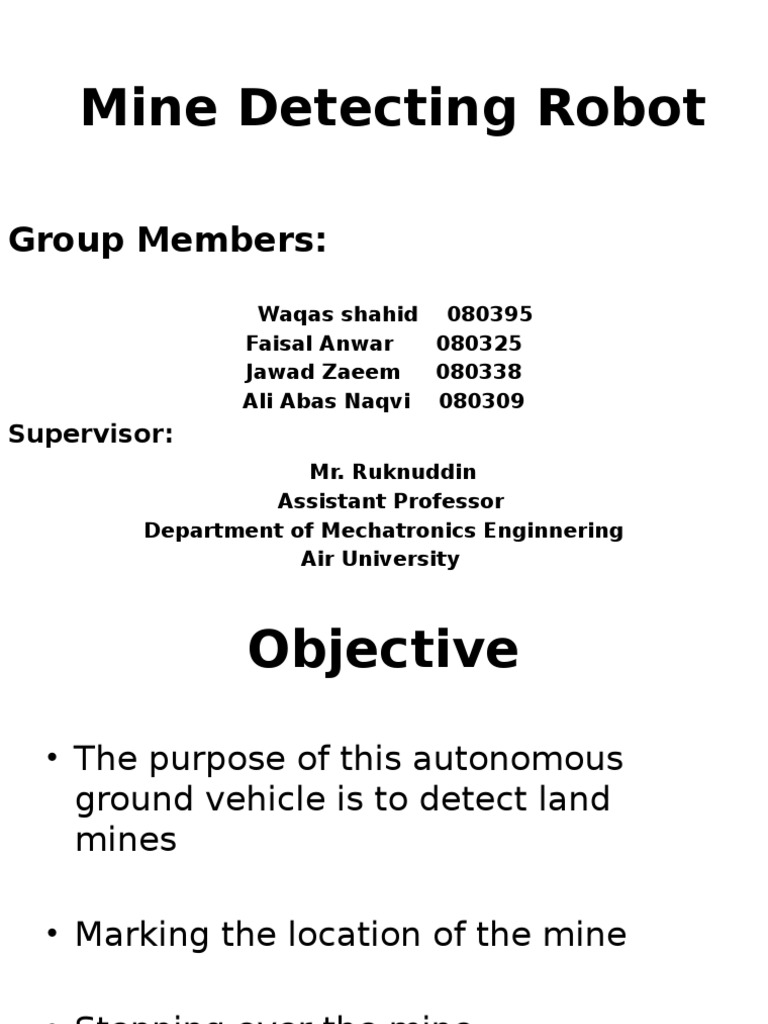 Autonomous Mine Detecting Robot | PDF | Land Mine | Robot