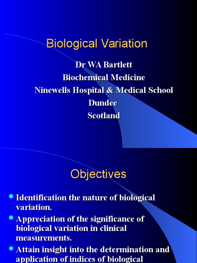 Biological Variation Update Ed | PDF | Variance | Assay