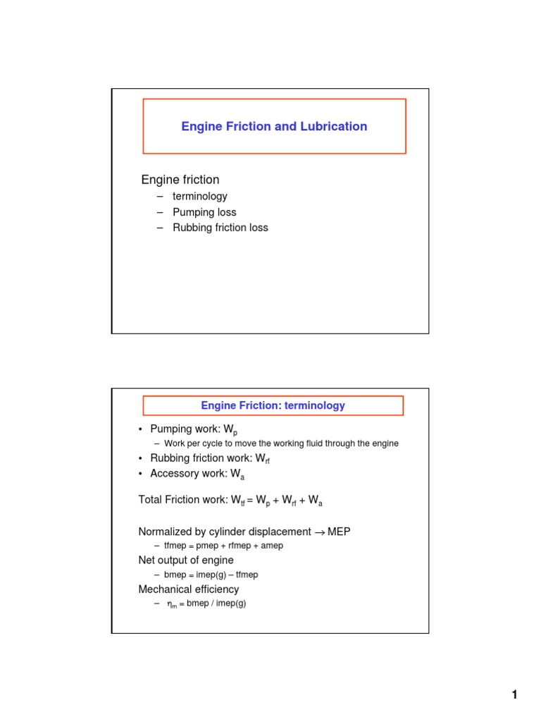 Engine Friction and Lubrication Guide | PDF | Internal Combustion ...