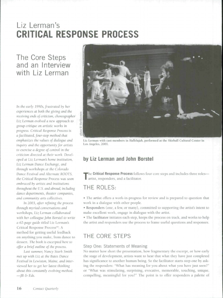 Artists' Feedback Method Guide | PDF | Facilitator