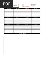 Playcall Sheet Blank Template | American Football | Sports