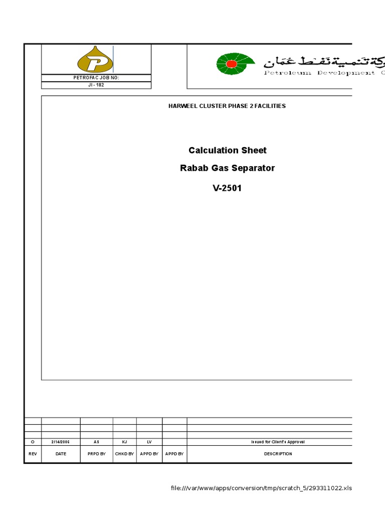 3PHASE Gas Separator - V2105 - 4.7x16 - For - Original | PDF | Density ...
