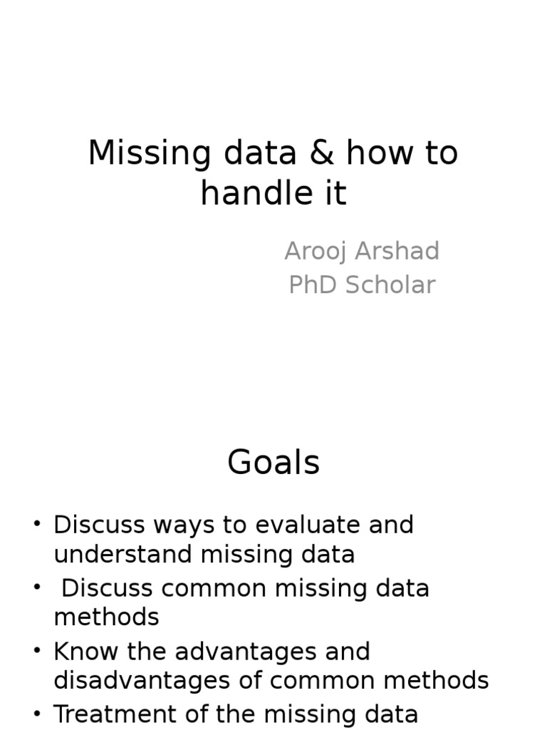 Missing Data & How To Handle It | PDF | Regression Analysis | Statistical Theory