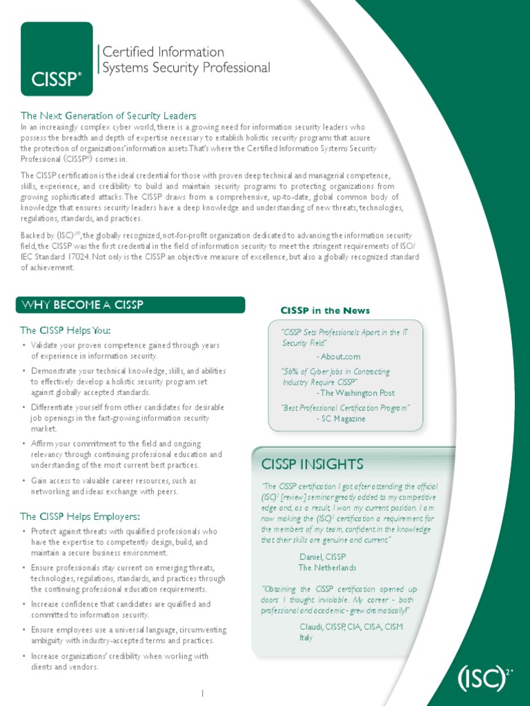 Cissp Information PDF | PDF | Computer Security | Security