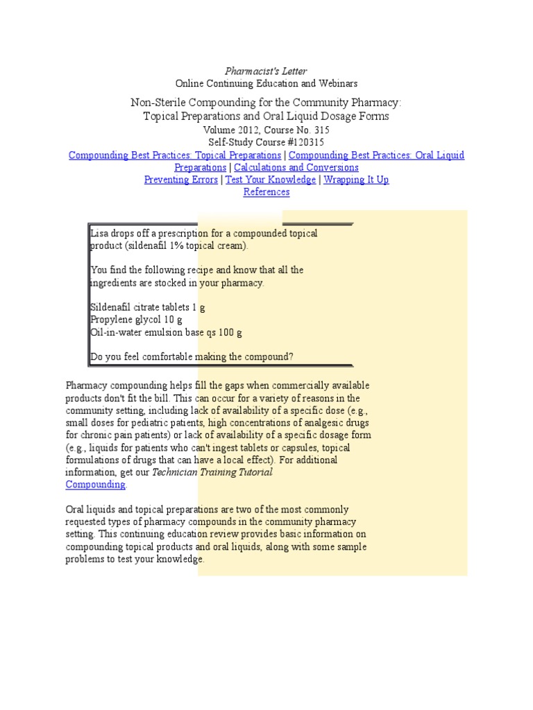 Pharmacy Compounding Recipe | Bryont Blog